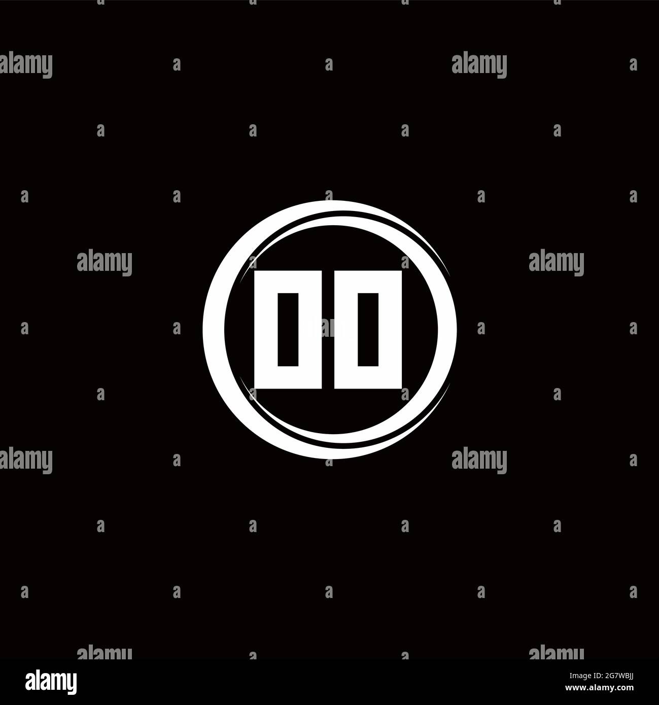 OO logo initial letter monogram with circle slice rounded design ...