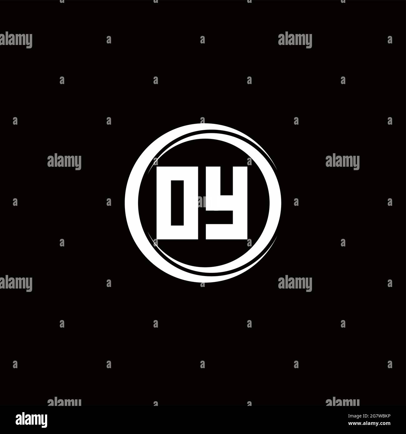 OY logo initial letter monogram with circle slice rounded design ...