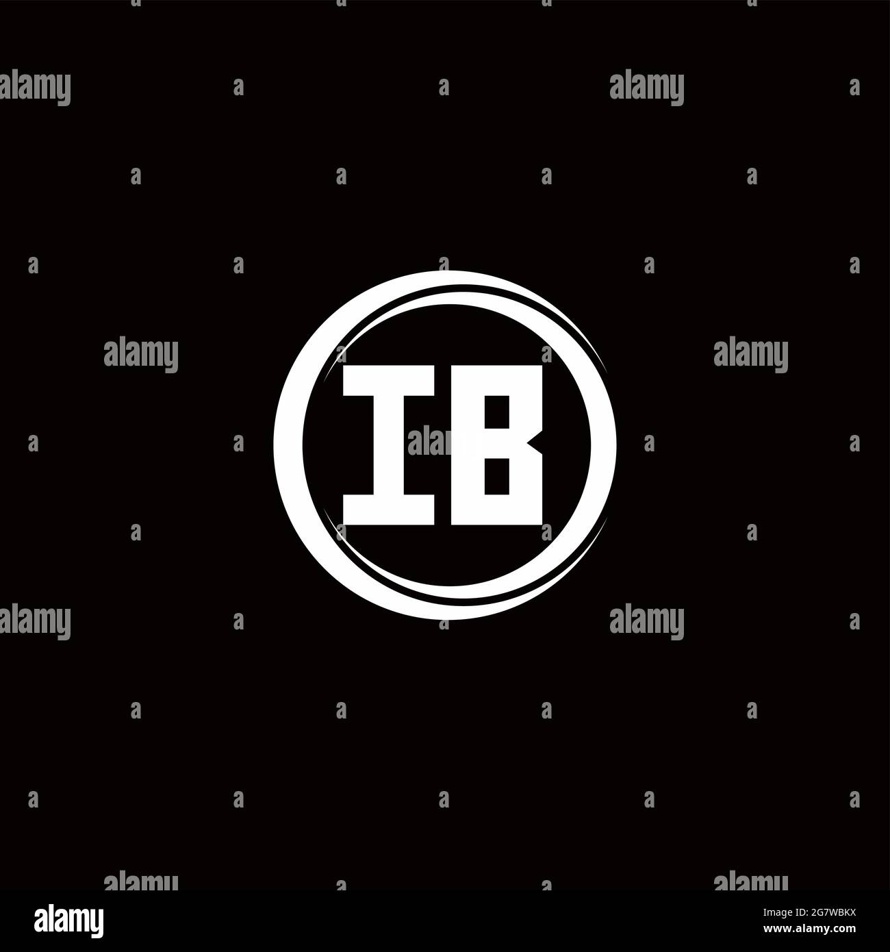 IB logo initial letter monogram with circle slice rounded design ...