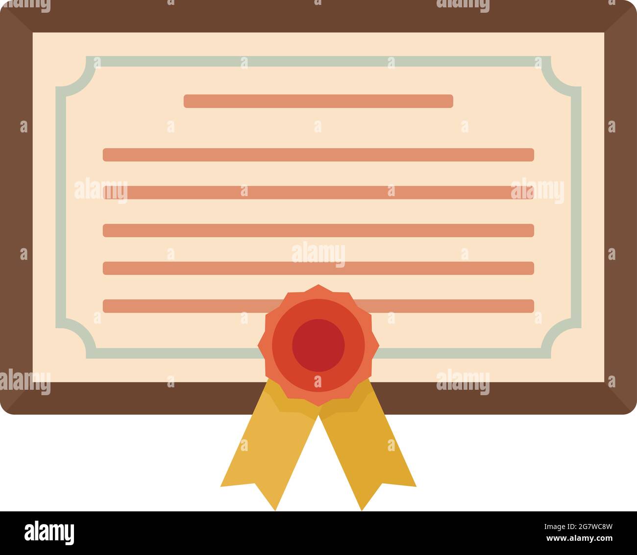 Wall diploma icon. Flat illustration of wall diploma vector icon ...