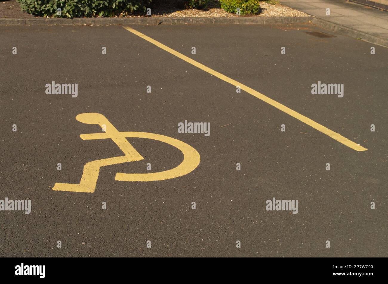 Disability parking bay with clearly marked wheelchair symbol Stock ...