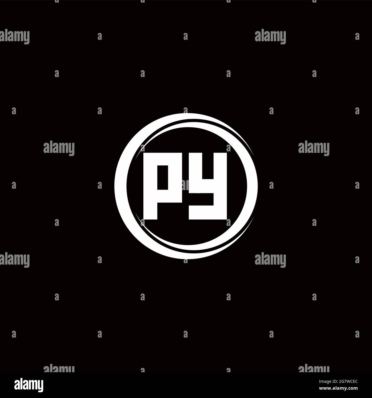 PY logo initial letter monogram with circle slice rounded design ... PY logo initial letter monogram with circle slice rounded design ...