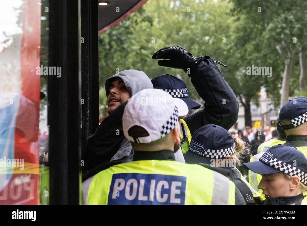 An English football fan is arrested before the England vs Italy Euro ...