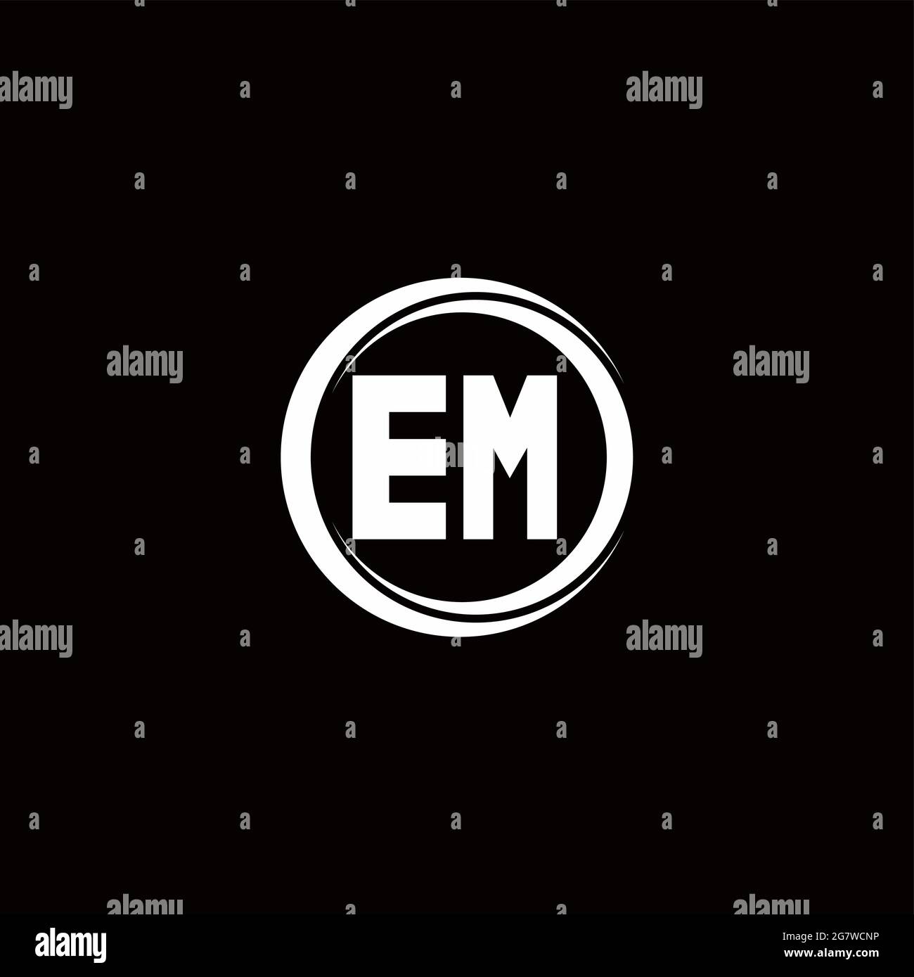 EM logo initial letter monogram with circle slice rounded design ... EM logo initial letter monogram with circle slice rounded design ...