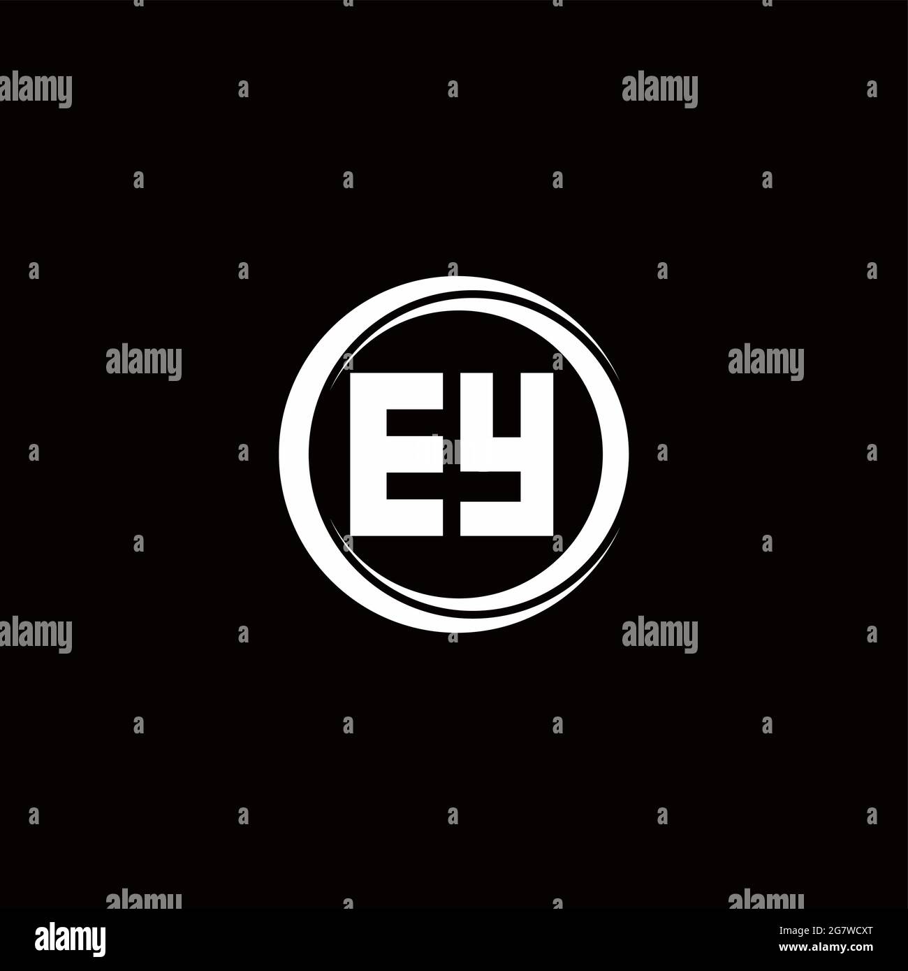 EY logo initial letter monogram with circle slice rounded design ...