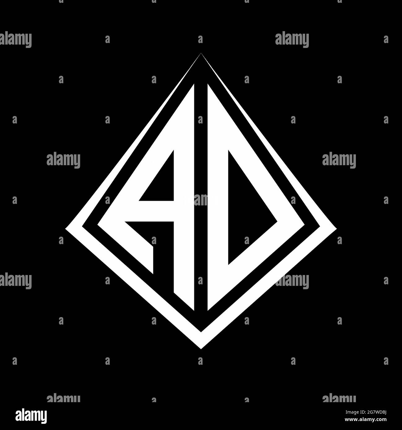 AO logo letters monogram with prisma shape design template vector icon ...