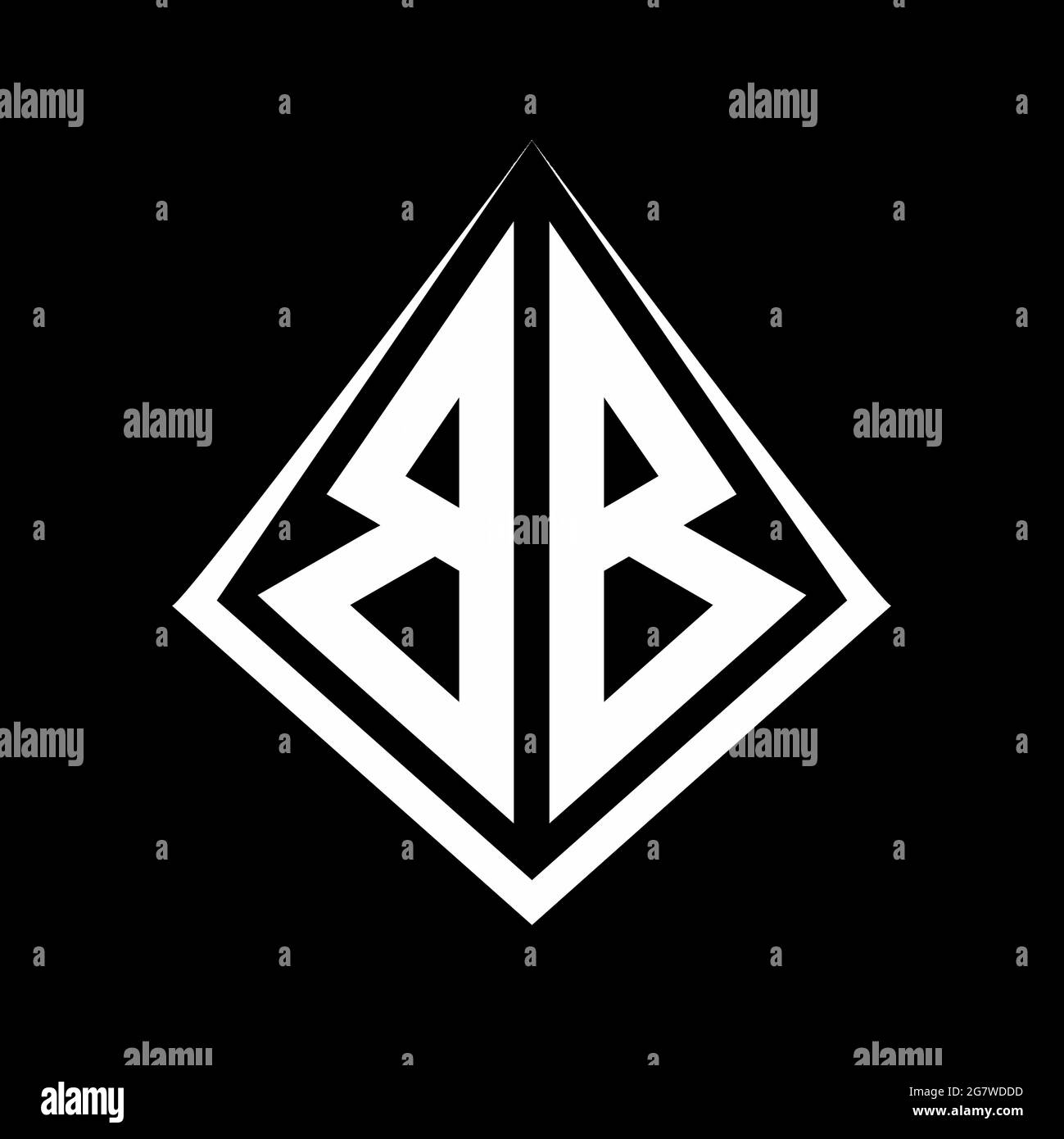 BB logo letters monogram with prisma shape design template vector icon ...