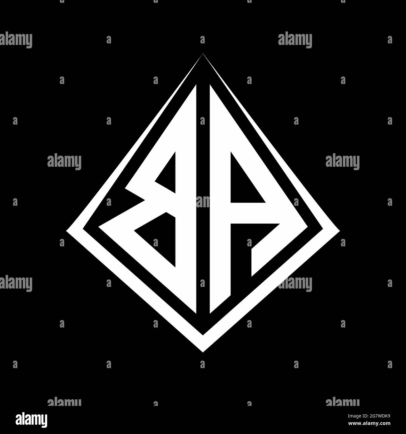 BA logo letters monogram with prisma shape design template vector icon ...