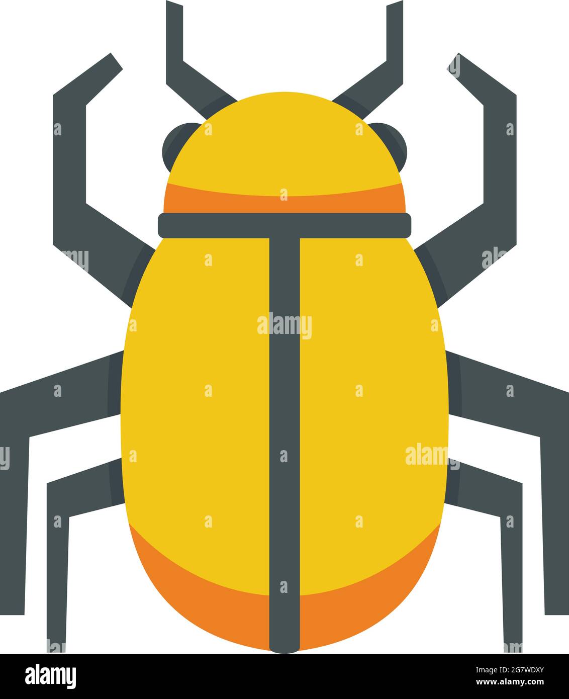Gold Egypt bug icon. Flat illustration of gold Egypt bug vector icon ...