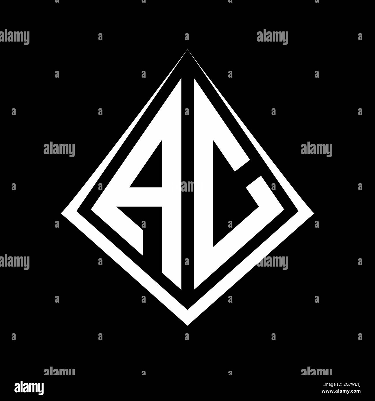 AC logo letters monogram with prisma shape design template vector icon ...