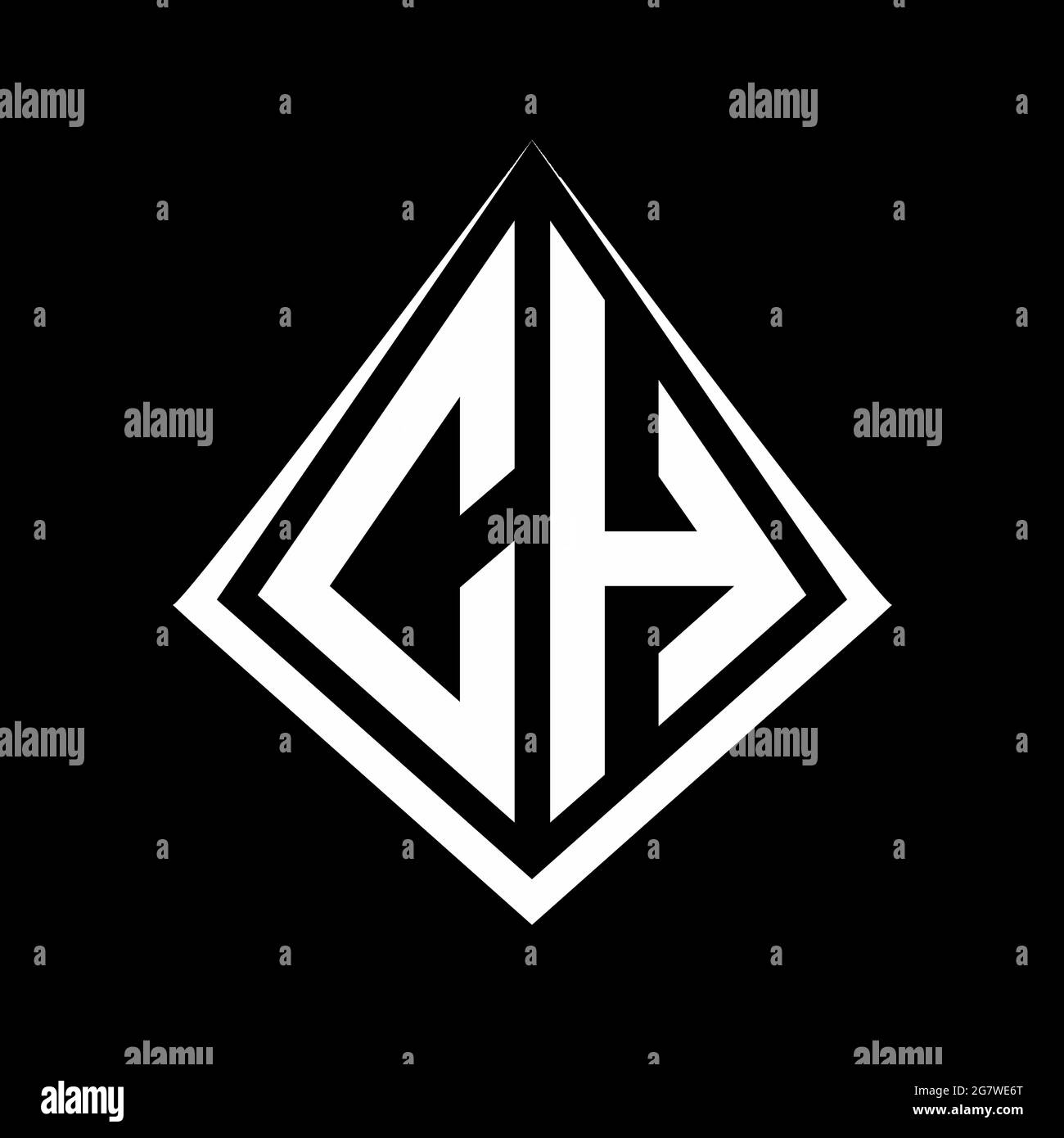 CH logo letters monogram with prisma shape design template vector icon ...