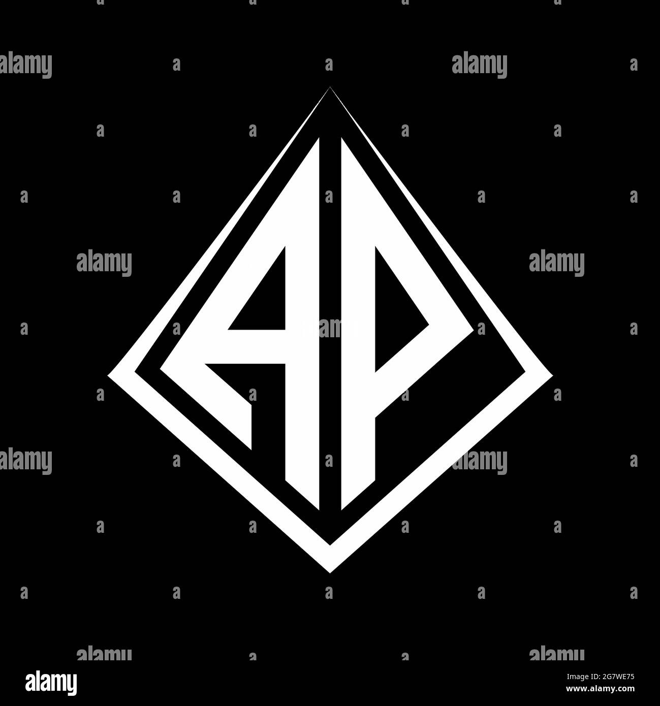 AP logo letters monogram with prisma shape design template vector icon ...