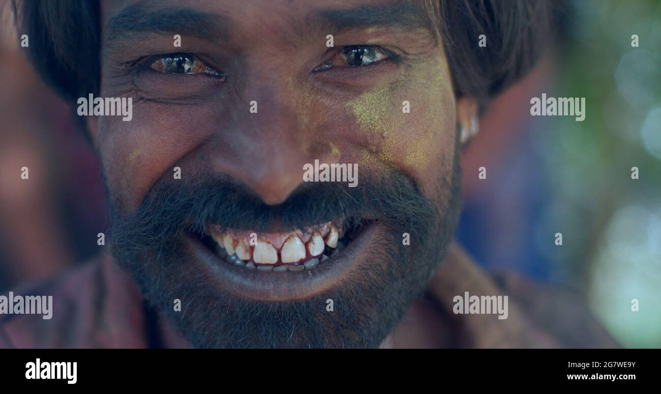 Male with a painted face at the Holi Hindu festival of Color in India ...