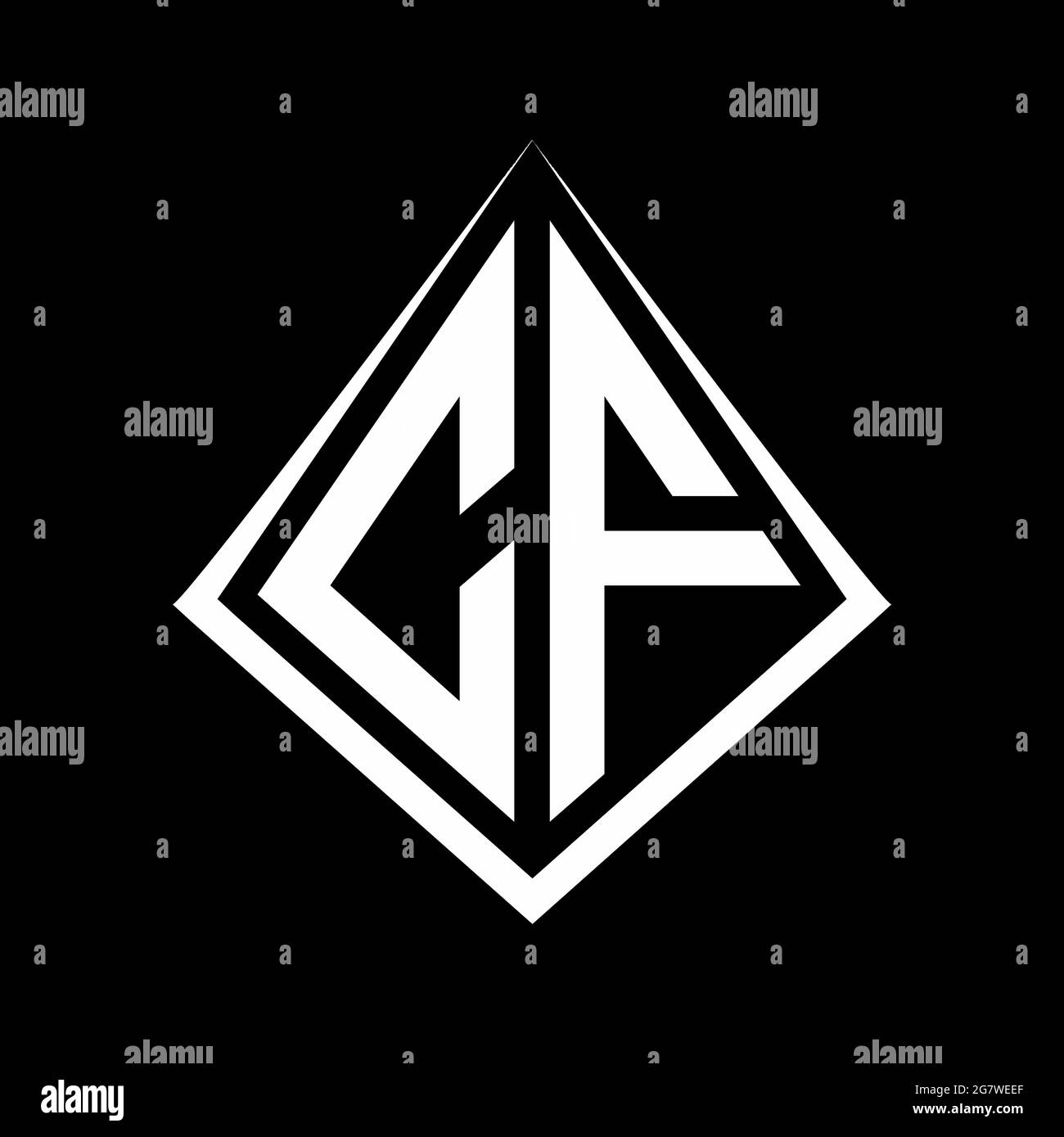 CF logo letters monogram with prisma shape design template vector icon ...