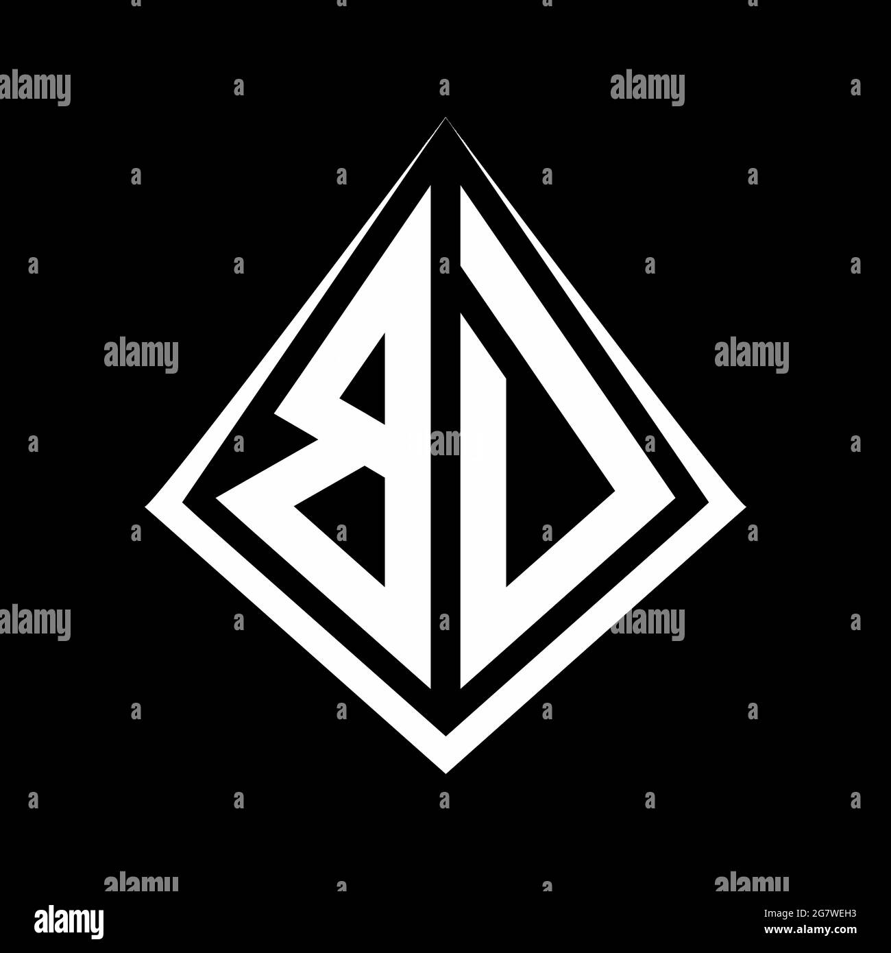 BD logo letters monogram with prisma shape design template vector icon ...