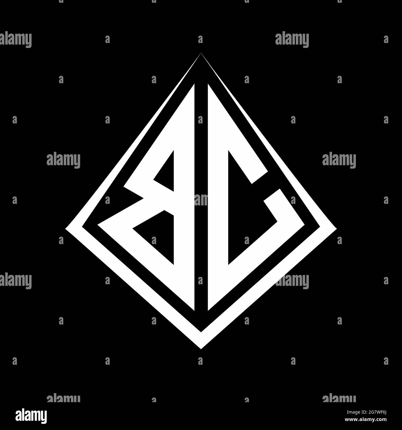 BC logo letters monogram with prisma shape design template vector icon ...