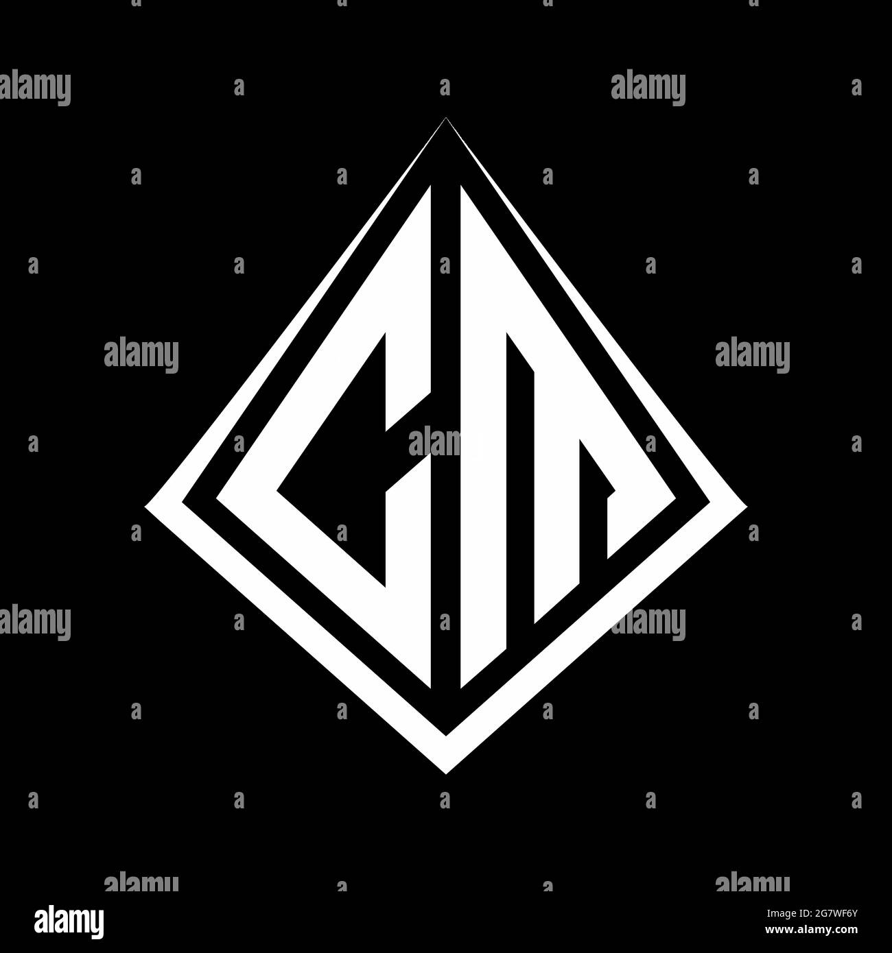 CM logo letters monogram with prisma shape design template vector icon ...