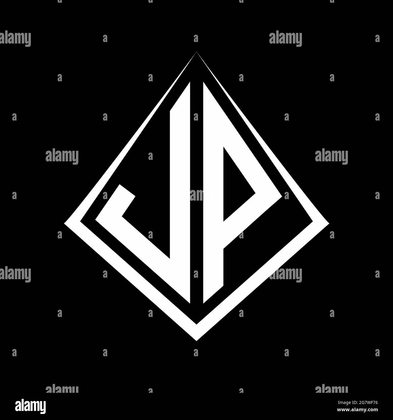 JP logo letters monogram with prisma shape design template vector icon ...