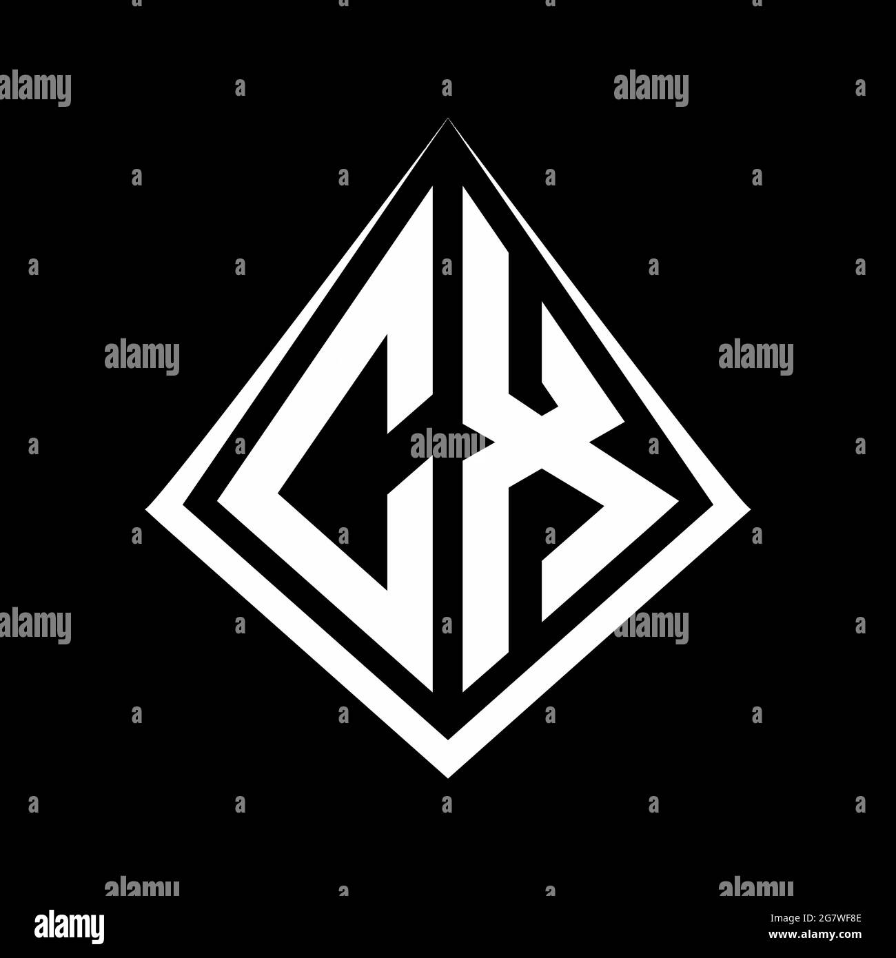 CX logo letters monogram with prisma shape design template vector icon ...