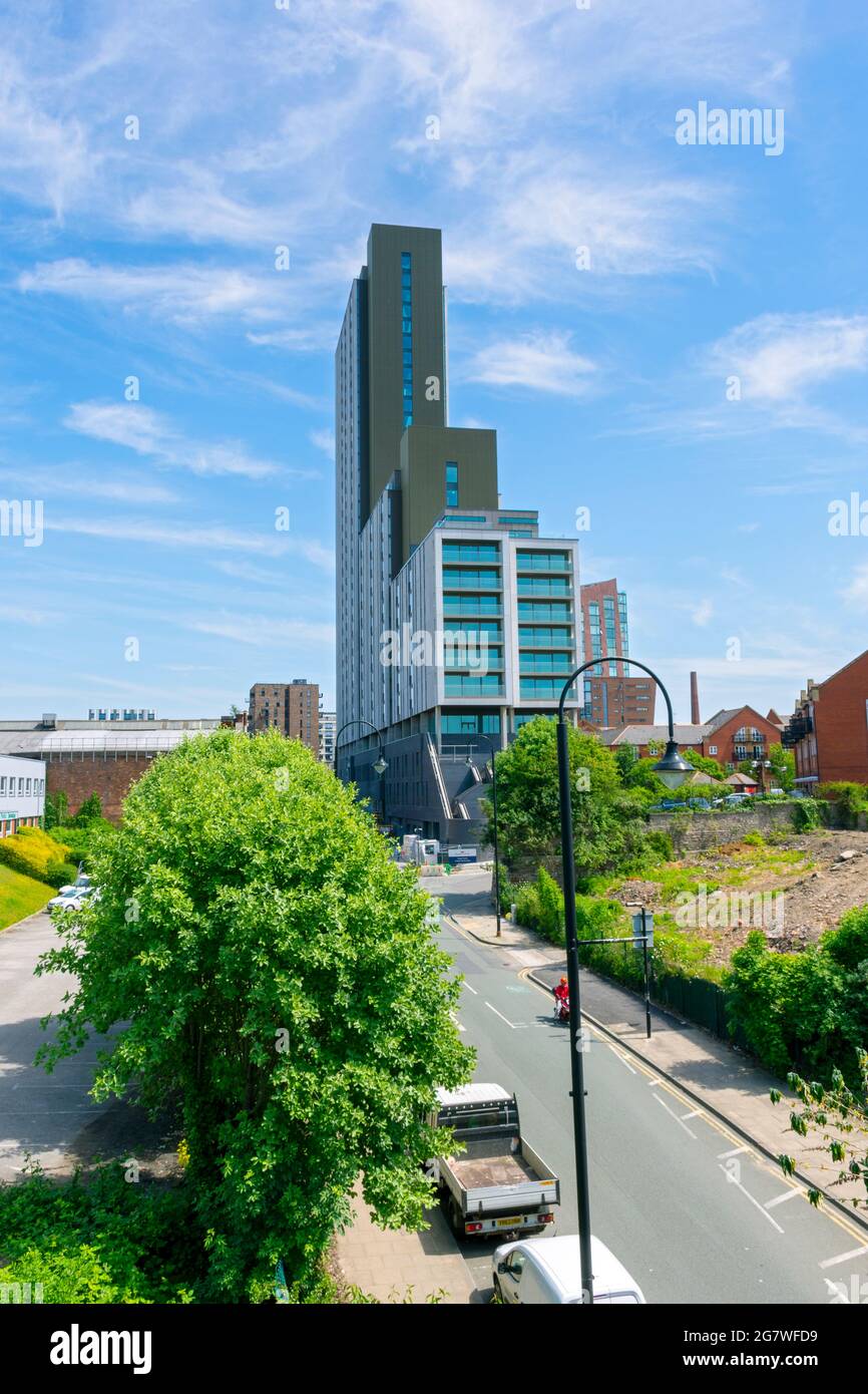 The Oxygen Tower apartment block over Store Street, from the Ashton ...