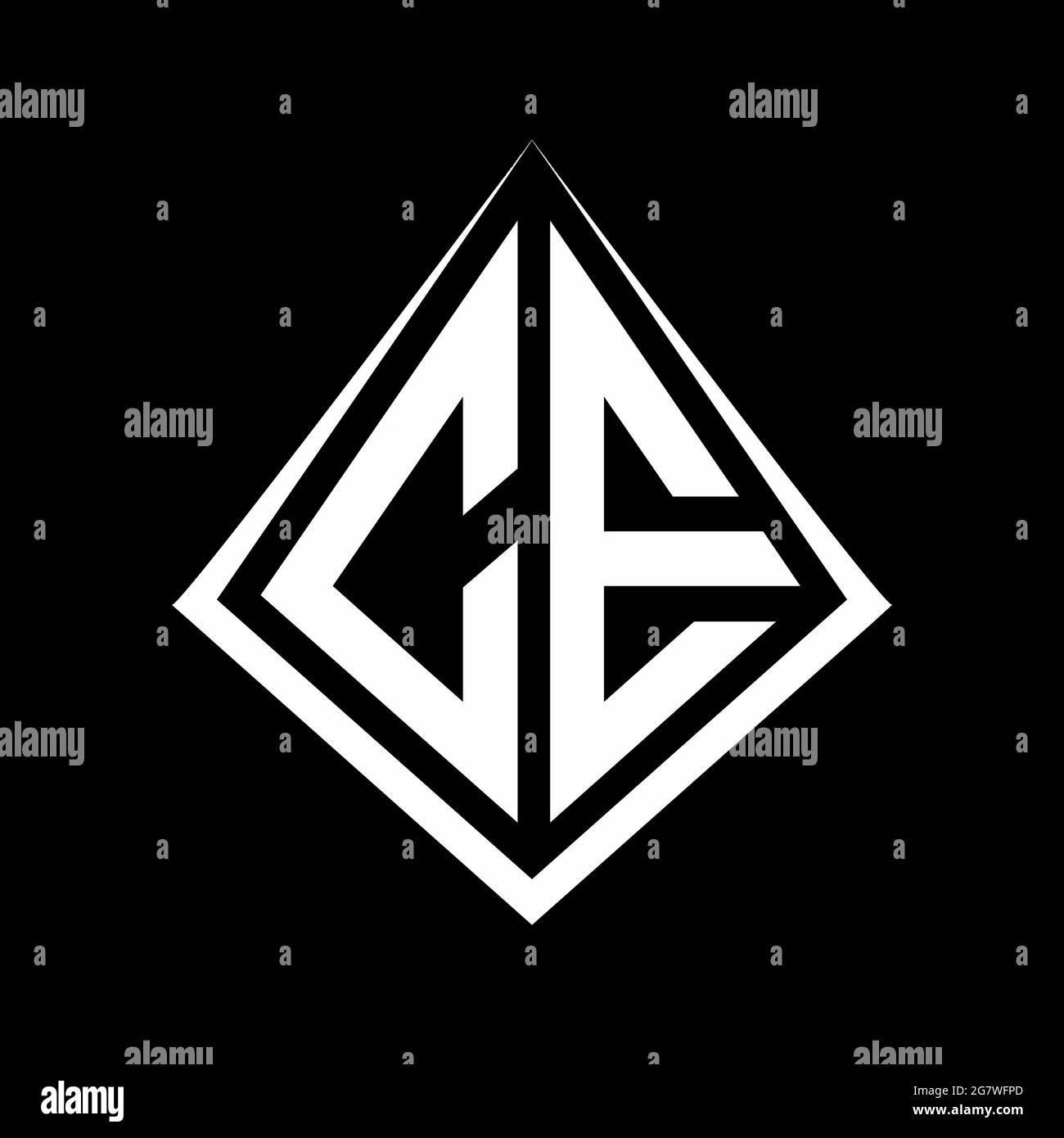 CE logo letters monogram with prisma shape design template vector icon ...