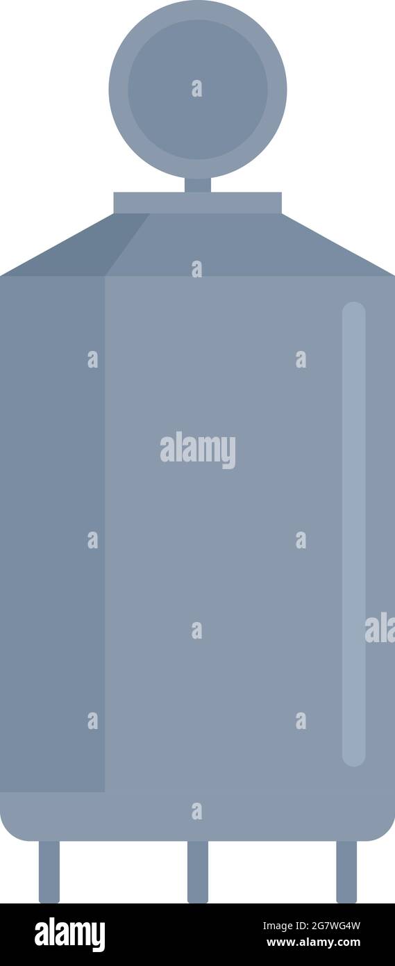 Milk factory cistern icon. Flat illustration of milk factory cistern ...