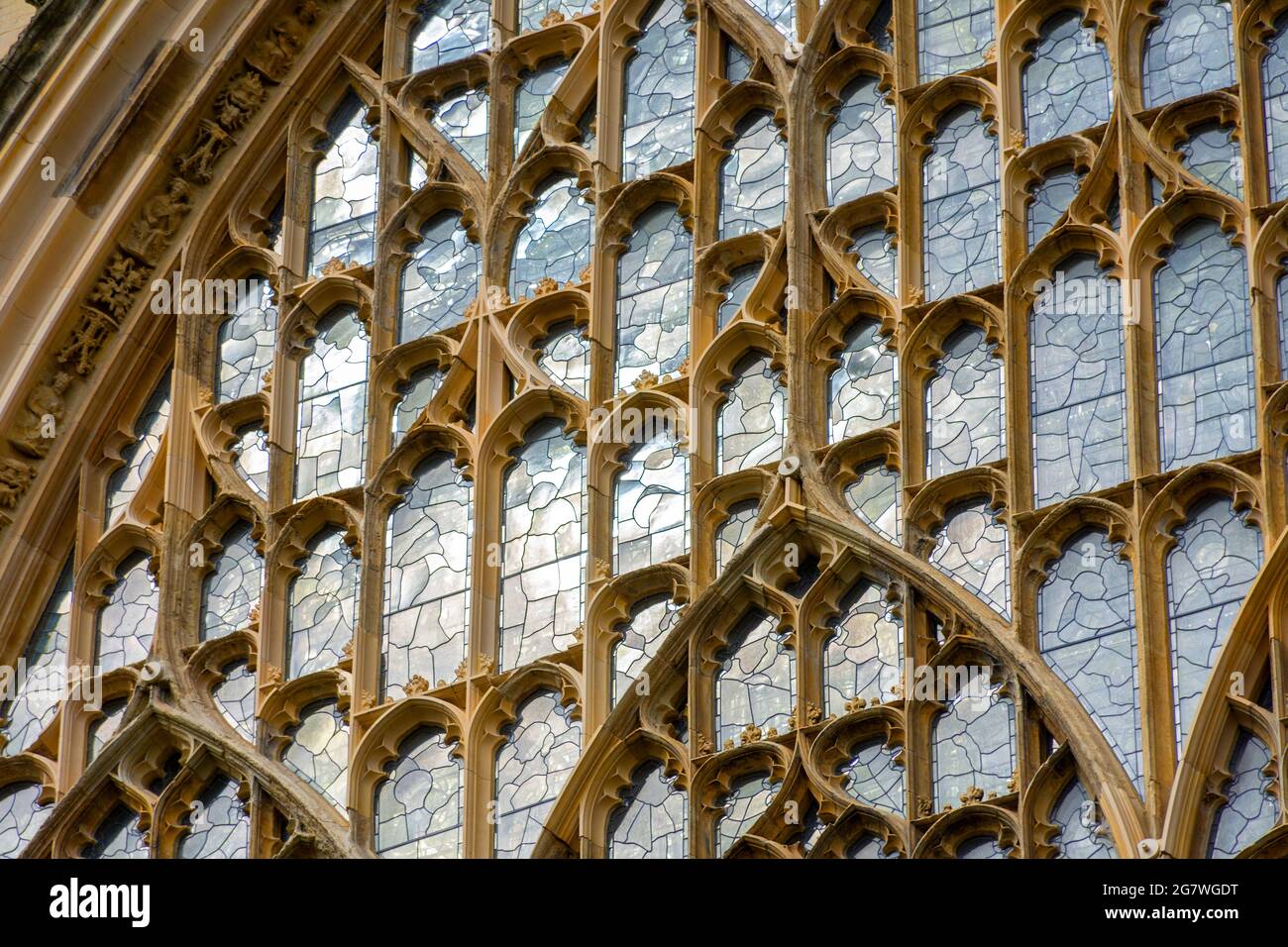 Exterior view of the upper part of the Great East Window of York ...