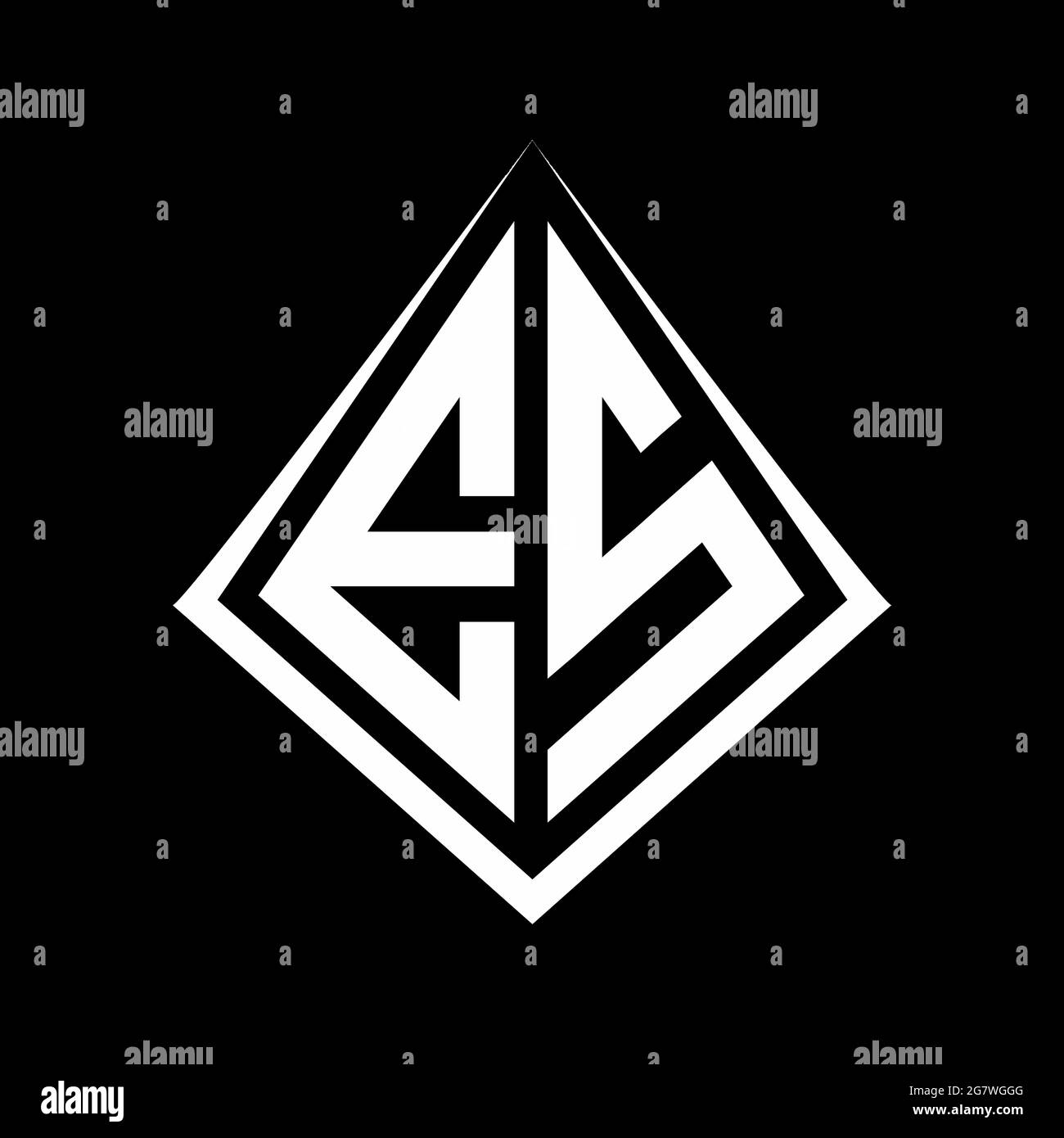 ES logo letters monogram with prisma shape design template vector icon ...