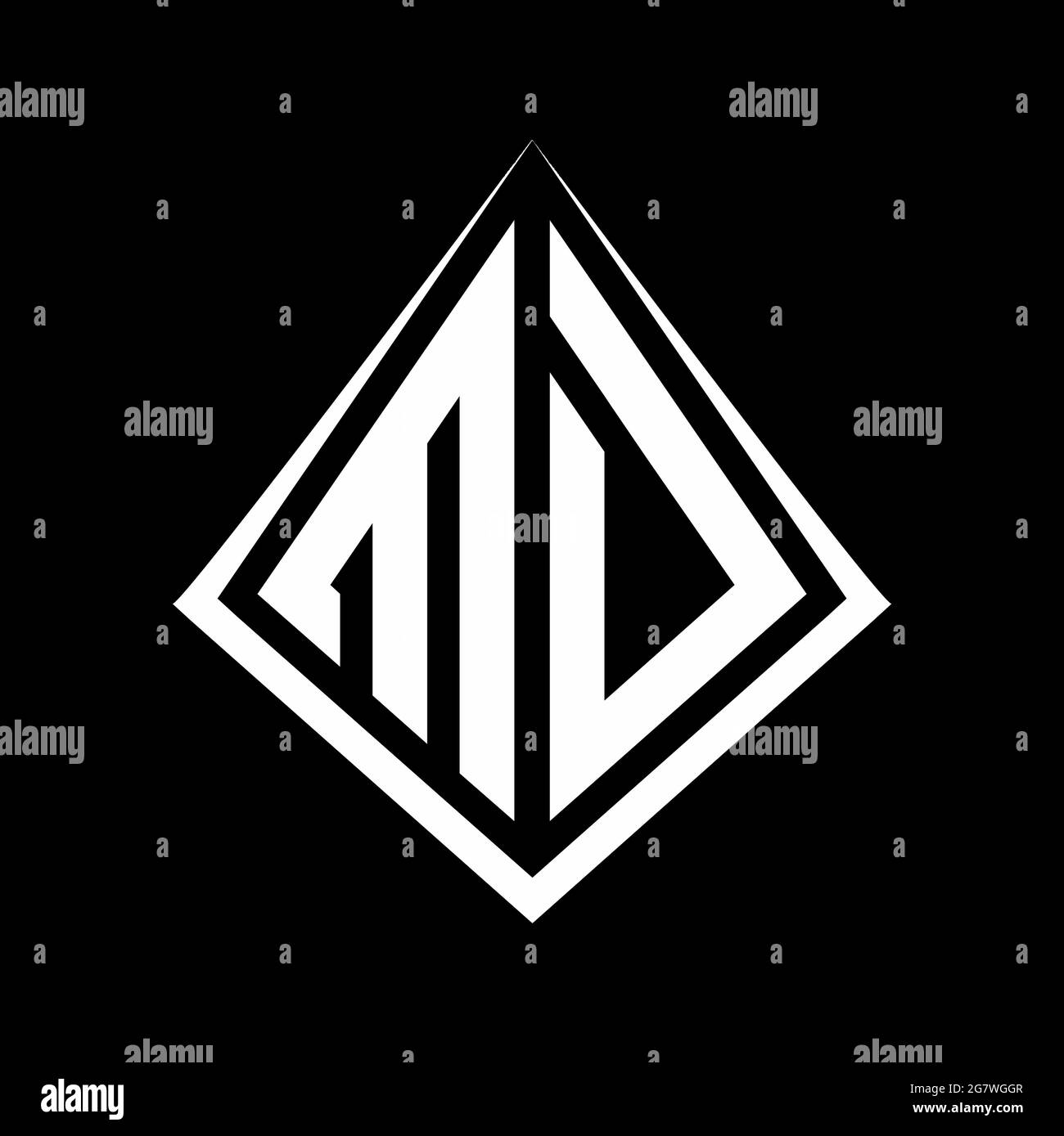 MD logo letters monogram with prisma shape design template vector icon ...