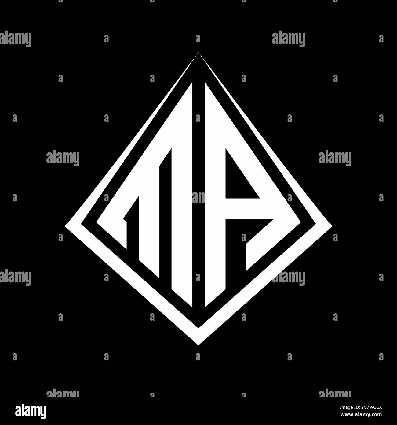 MA logo letters monogram with prisma shape design template vector icon ...