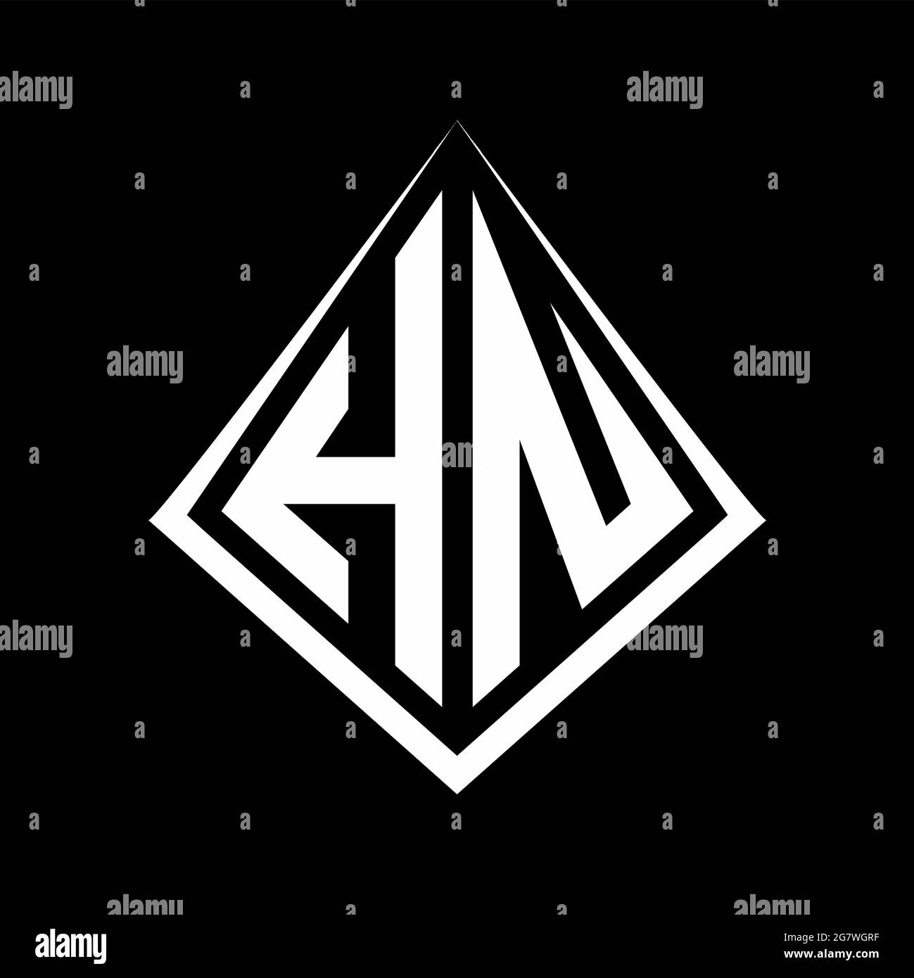 HN logo letters monogram with prisma shape design template vector icon ...