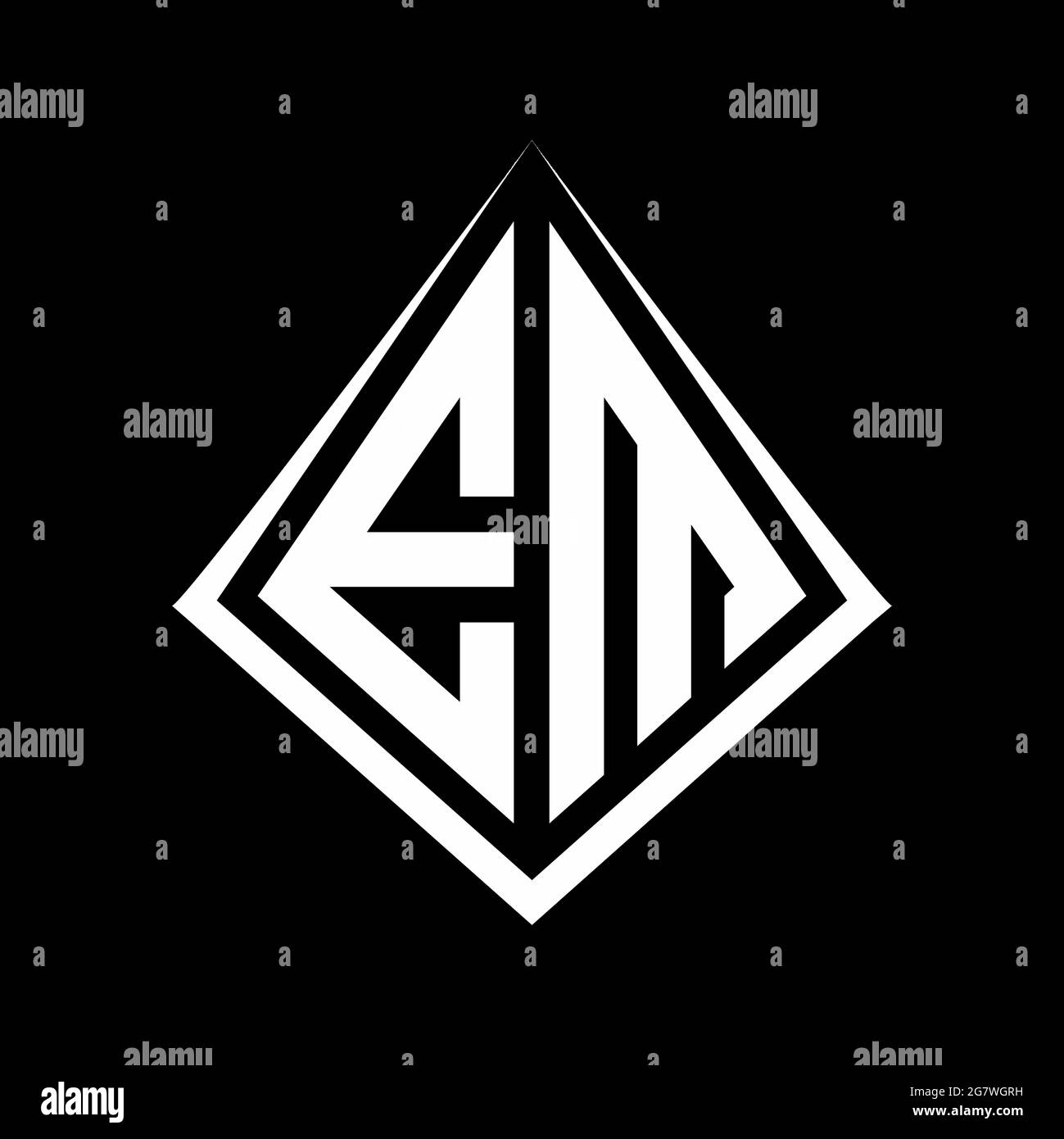 EM logo letters monogram with prisma shape design template vector icon ...