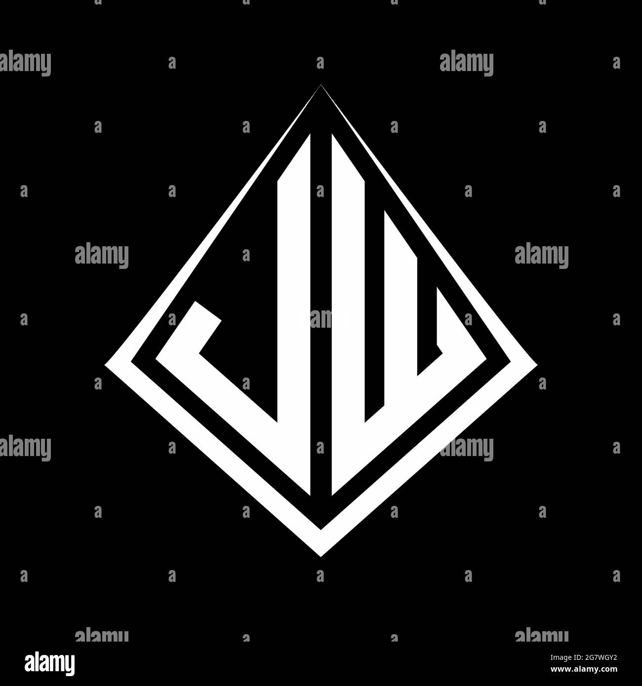 JW logo letters monogram with prisma shape design template vector icon ...
