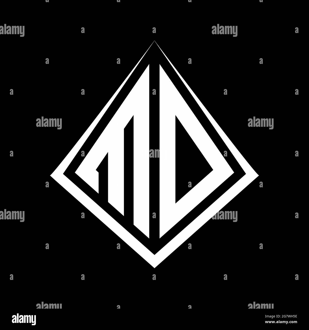 MO logo letters monogram with prisma shape design template vector icon ...