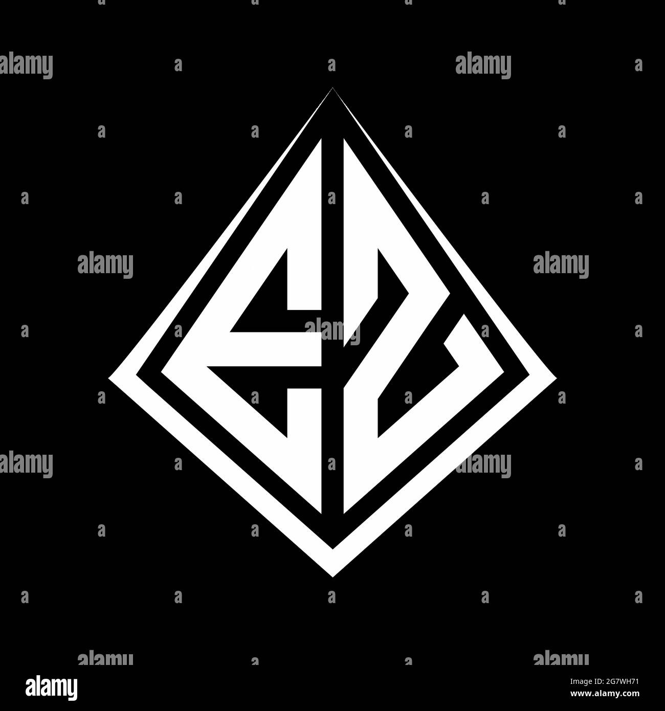 EZ logo letters monogram with prisma shape design template vector icon ...