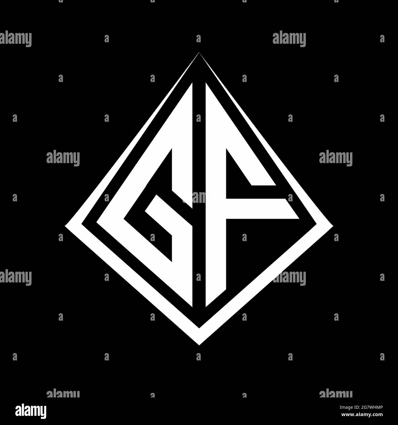 GF logo letters monogram with prisma shape design template vector icon ...