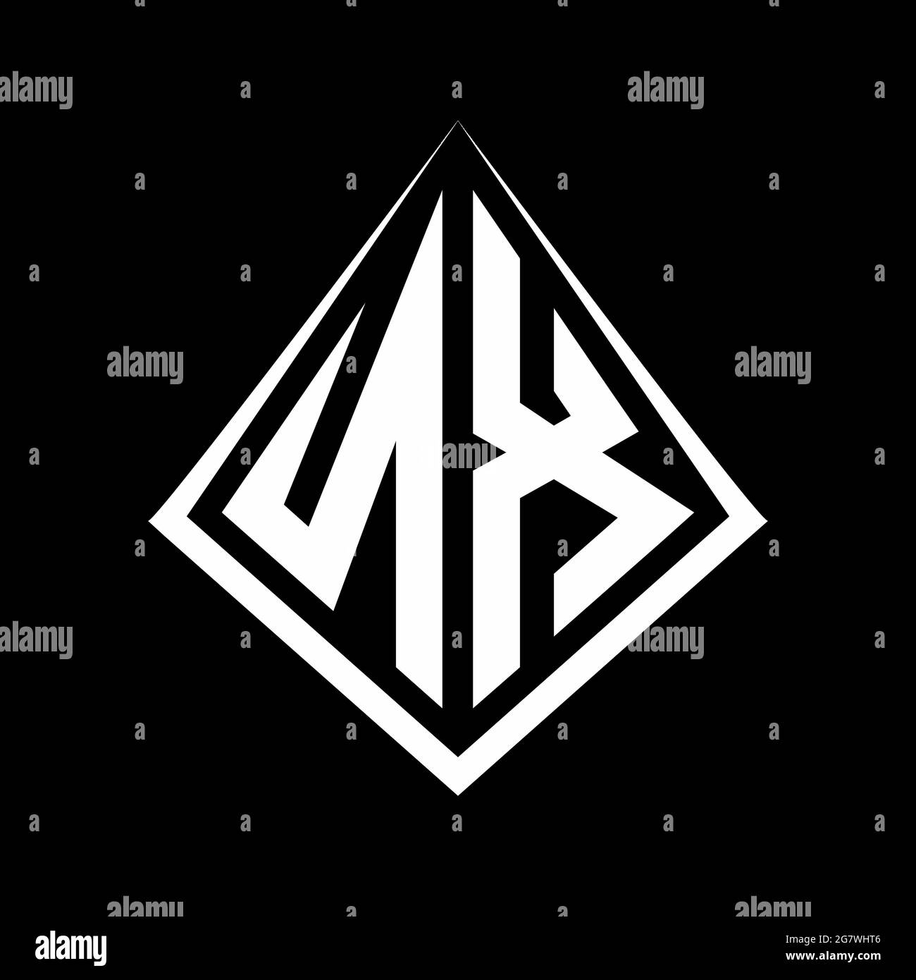 NX logo letters monogram with prisma shape design template vector icon ...