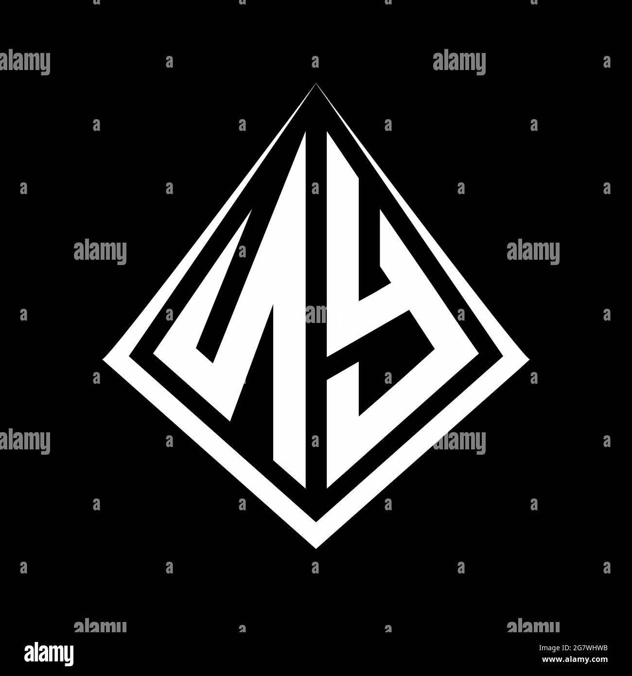 NY logo letters monogram with prisma shape design template vector icon ...