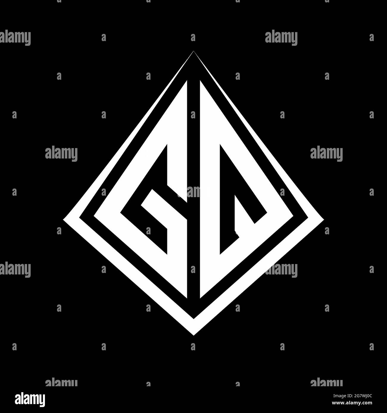 GQ logo letters monogram with prisma shape design template vector icon ...