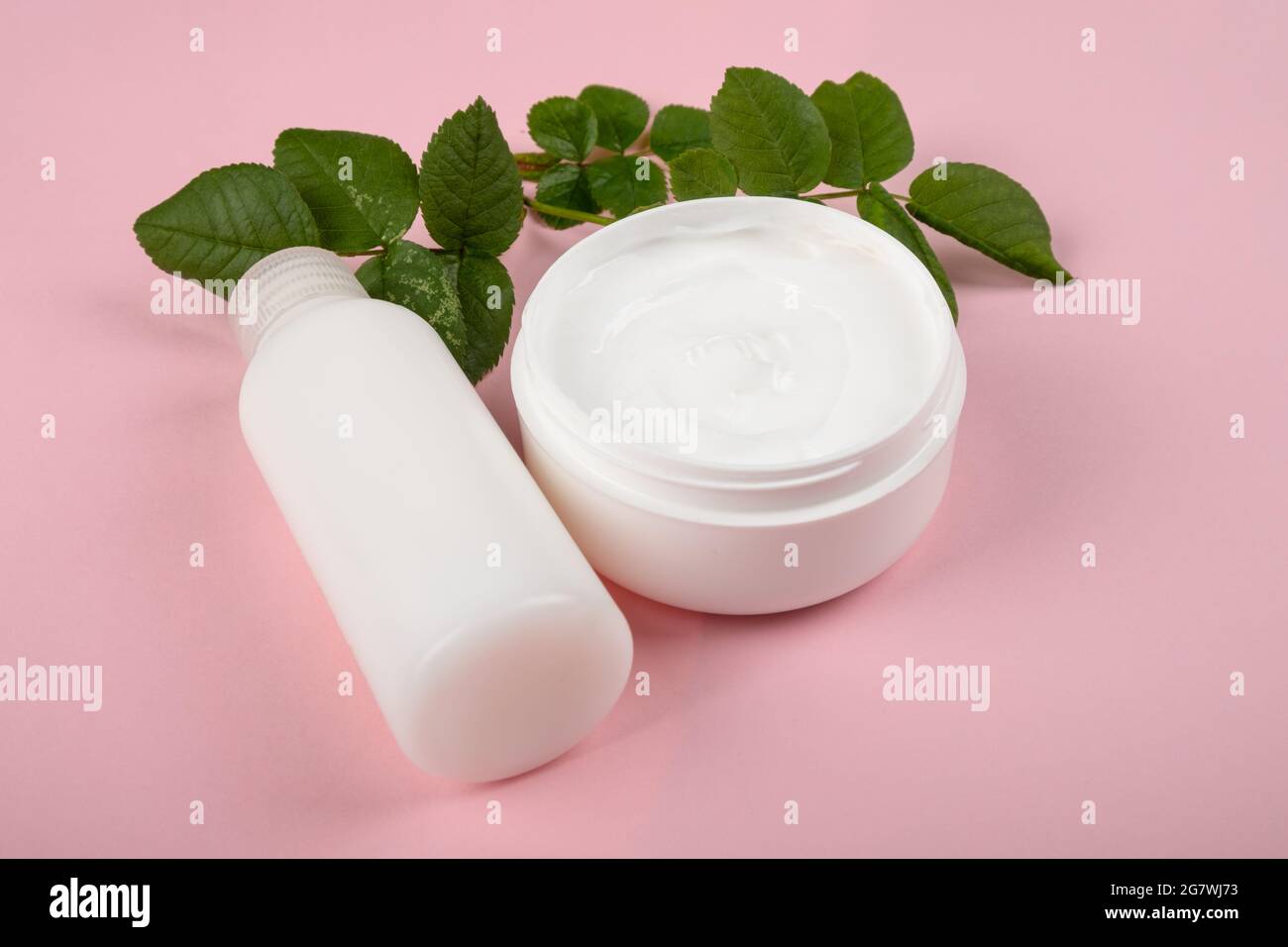 cream cosmetics with rose extract beauty skin care Stock Photo - Alamy