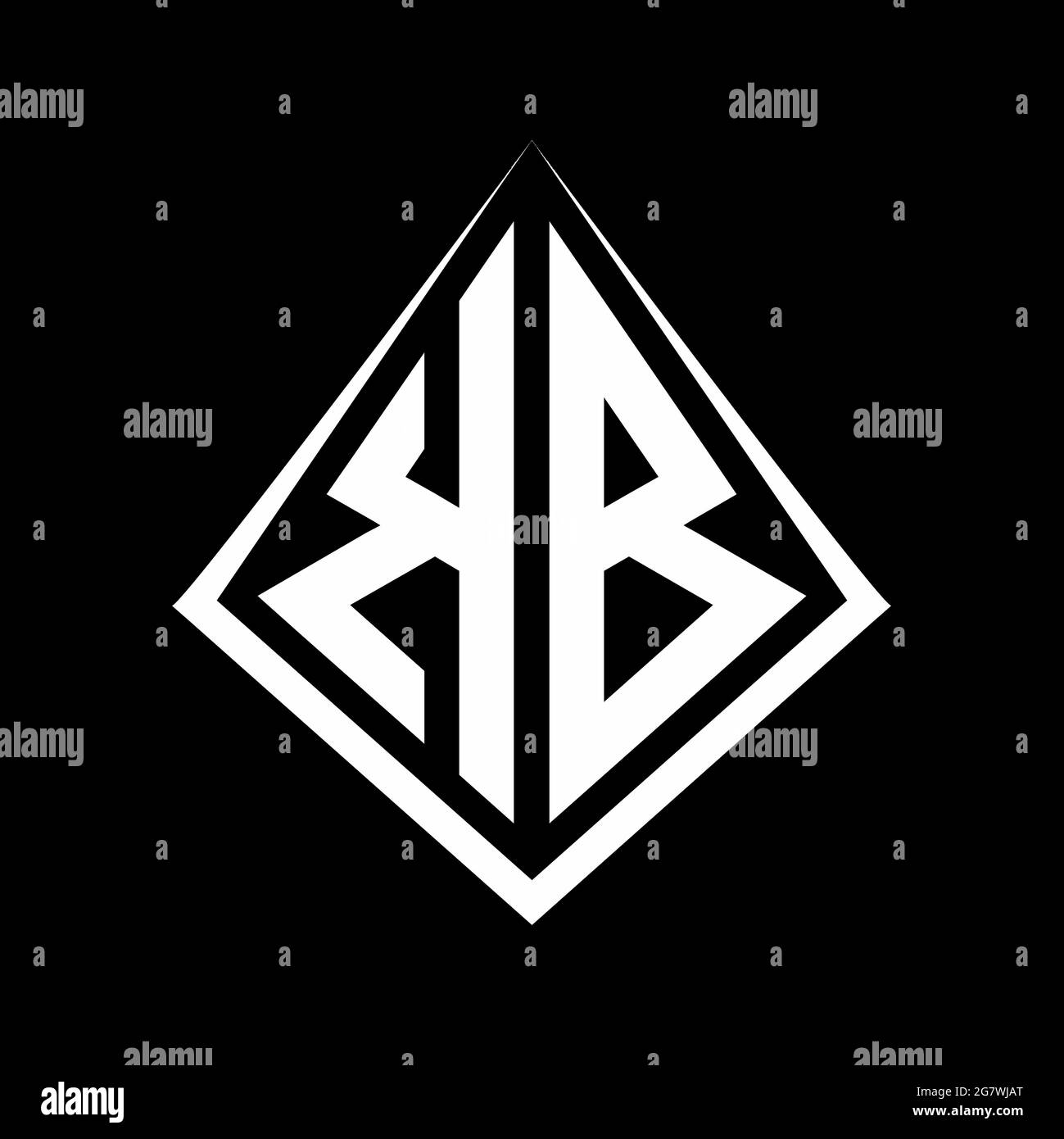 KB logo letters monogram with prisma shape design template vector icon ...