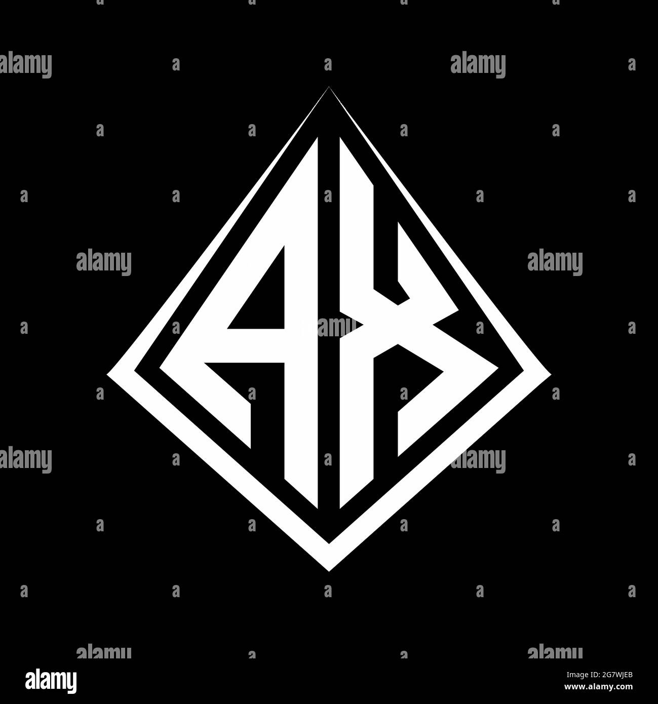 AX logo letters monogram with prisma shape design template vector icon ...