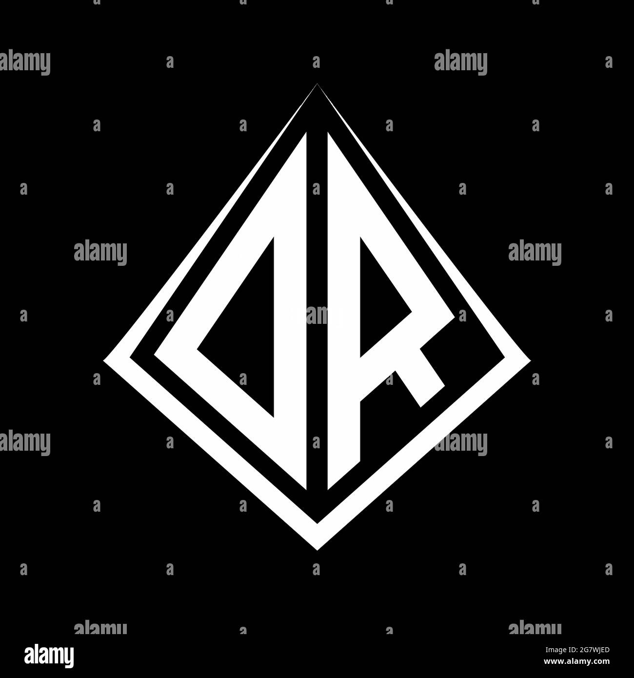 OR logo letters monogram with prisma shape design template vector icon ...