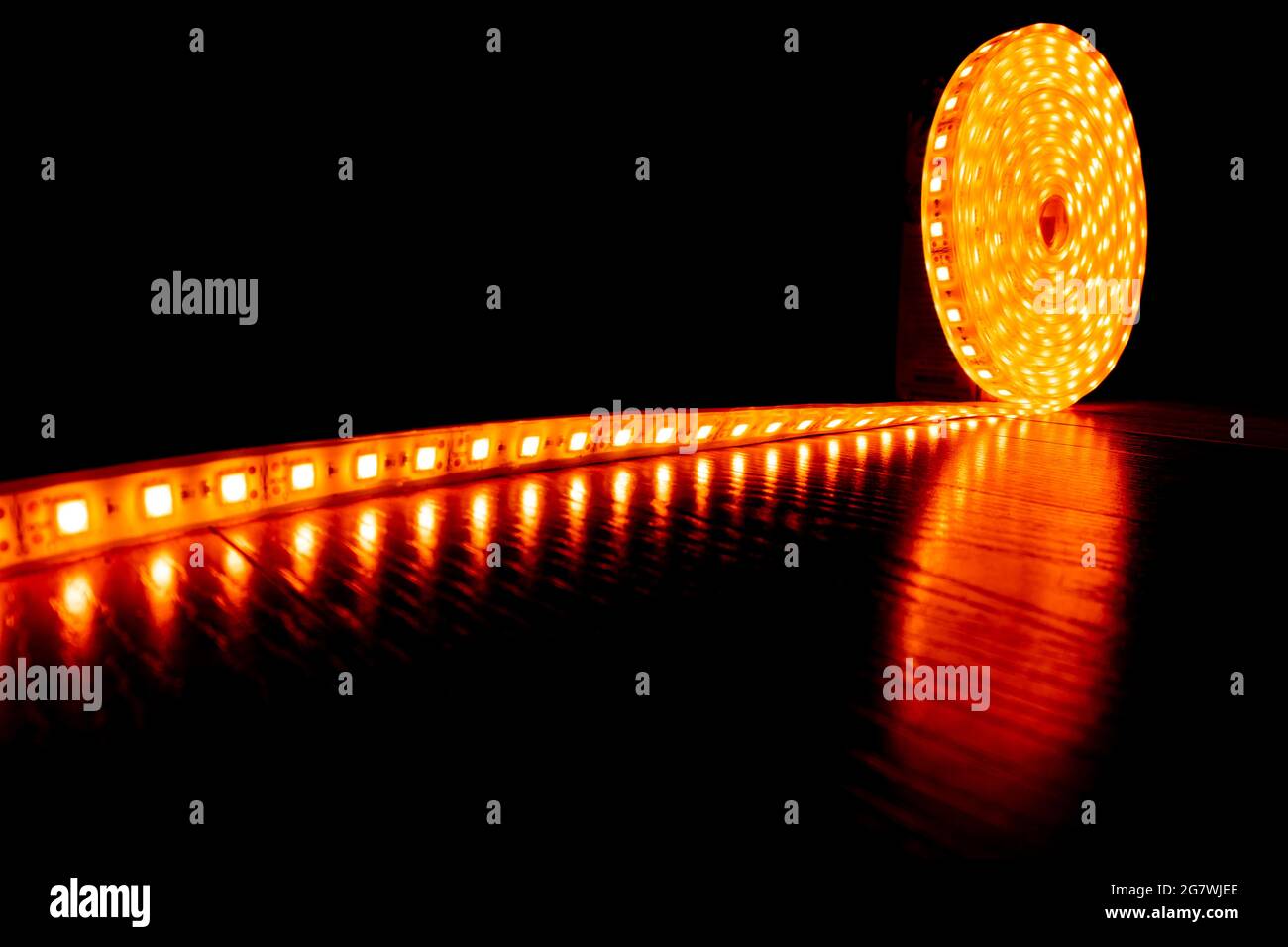 diode decorative tape for lighting, a roll of LED strip with yellow ...