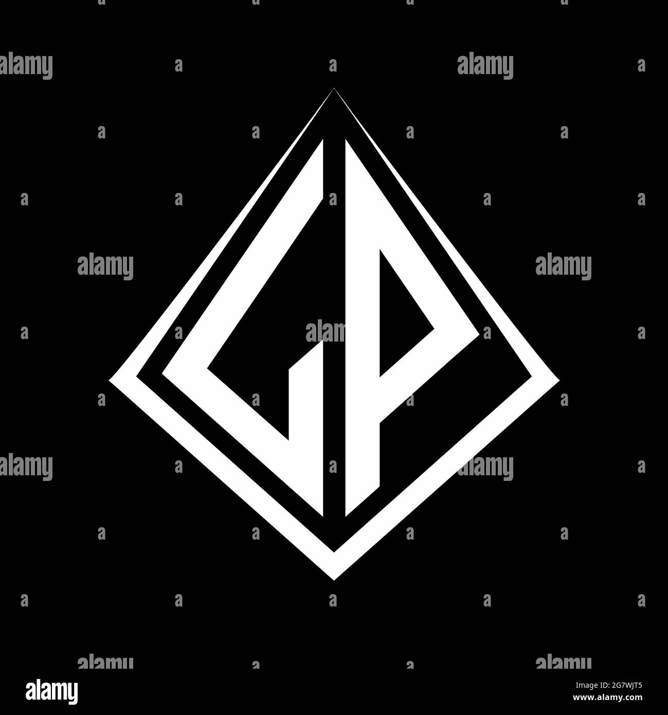 LP logo letters monogram with prisma shape design template vector icon ...