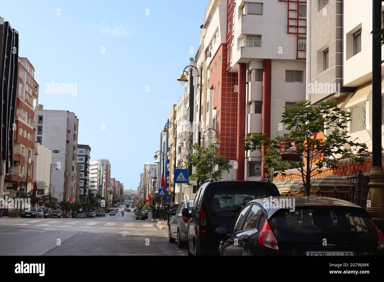 KENITRA, MOROCCO - May 05, 2021: Avenue Mohamed Diouri, street scene ...