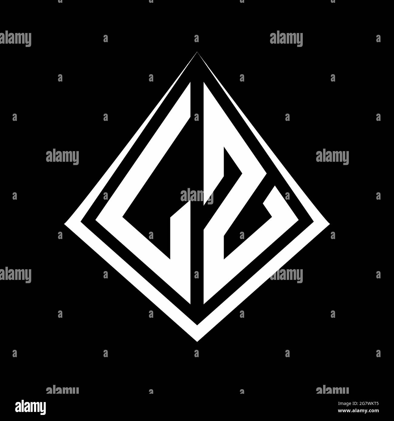 LZ logo letters monogram with prisma shape design template vector icon ...