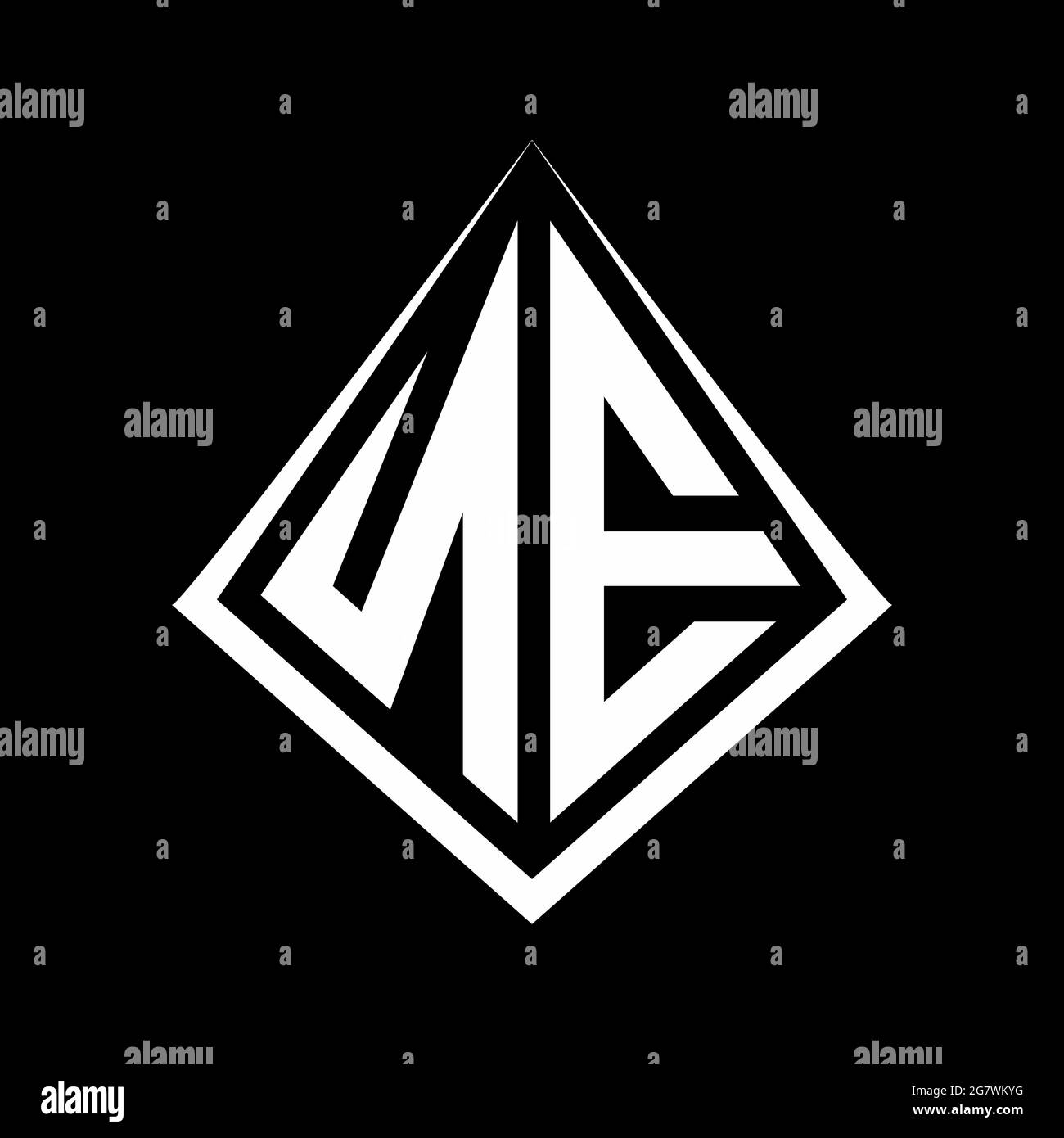 NE logo letters monogram with prisma shape design template vector icon ...