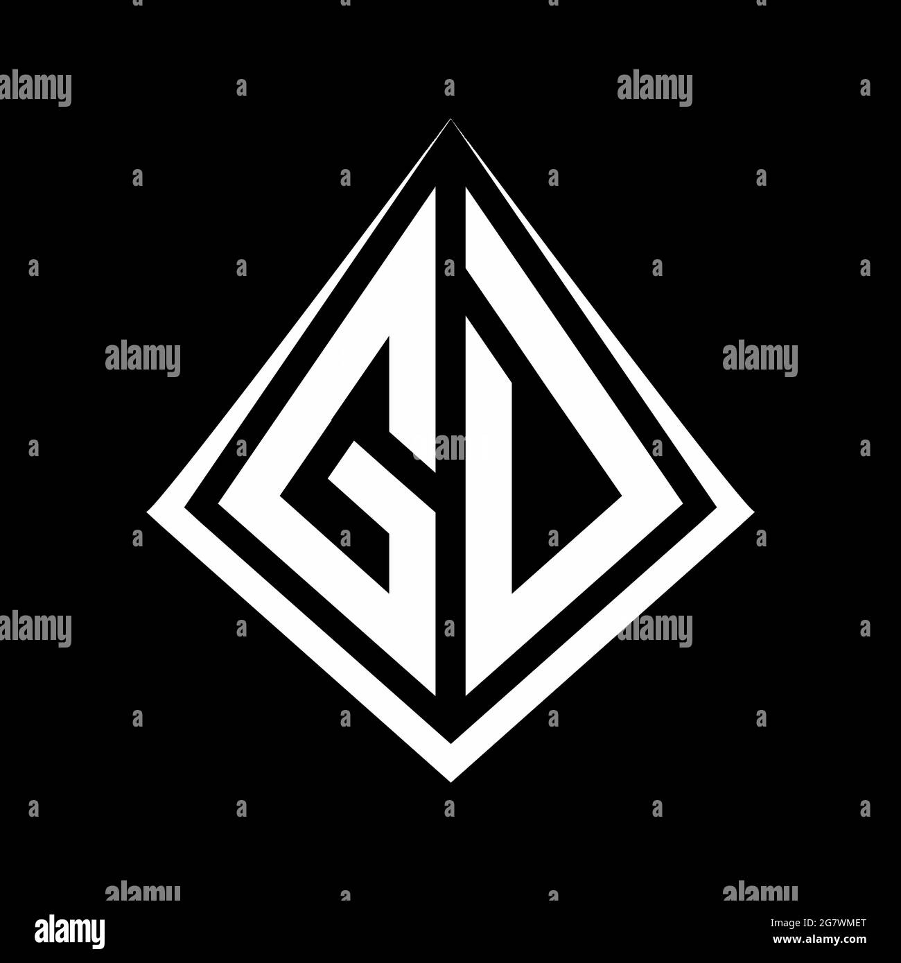 GD logo letters monogram with prisma shape design template vector icon ...