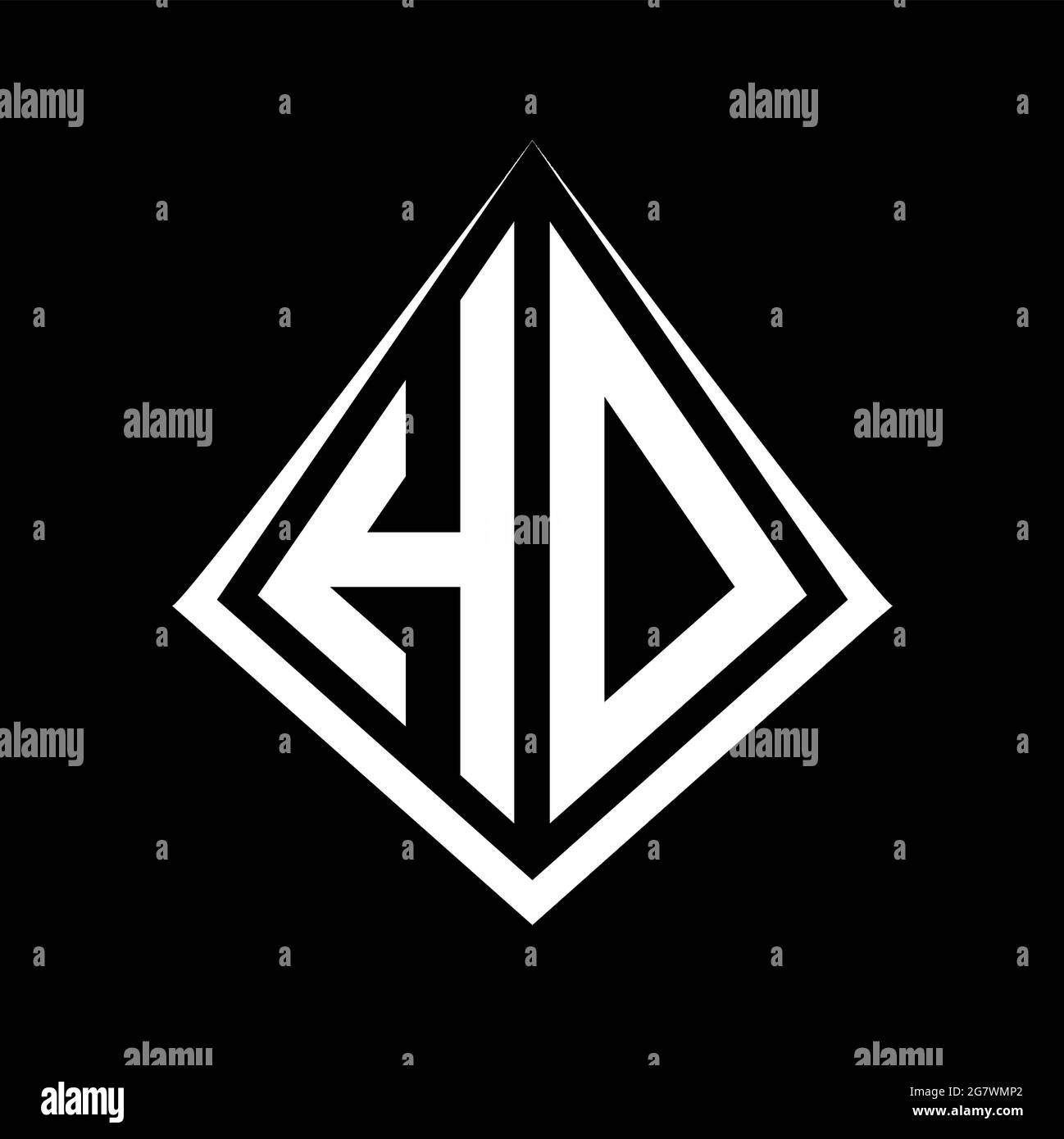 HO logo letters monogram with prisma shape design template vector icon ...